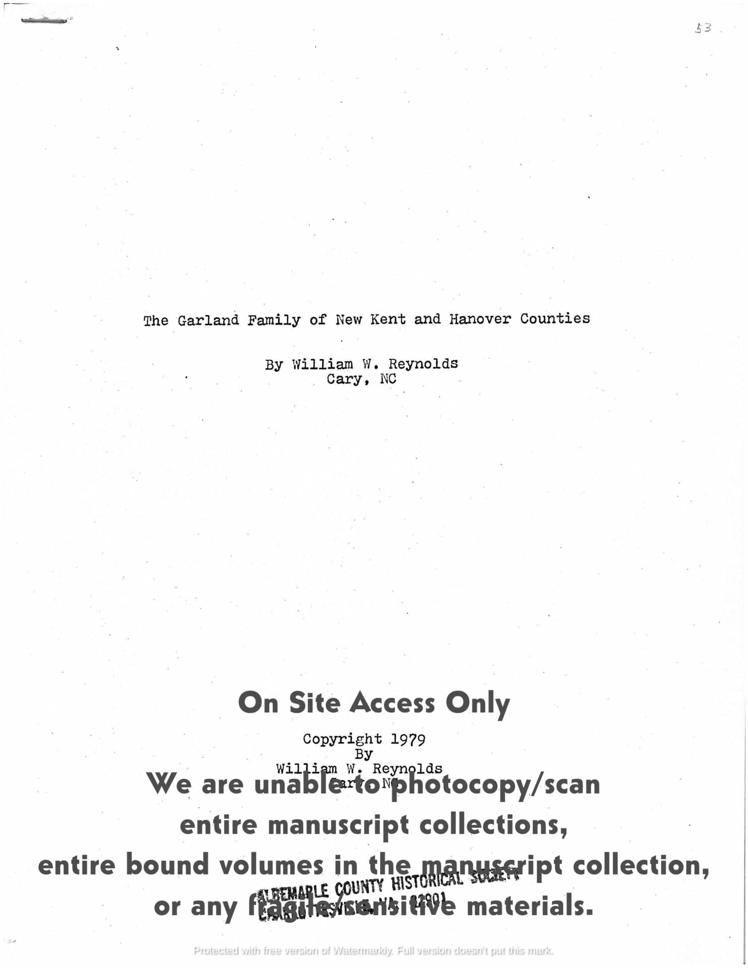 Garland Family - The Albemarle Charlottesville Historical Society