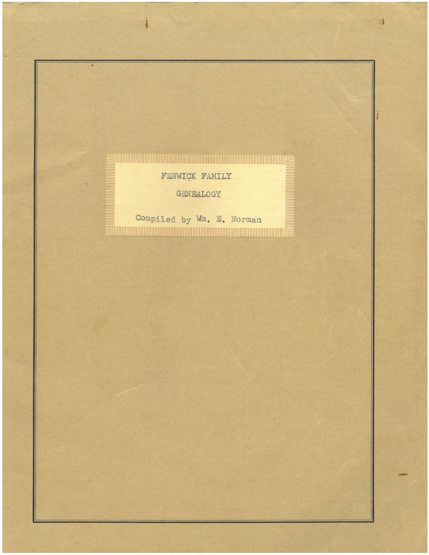 Fenwick Family - The Albemarle Charlottesville Historical Society