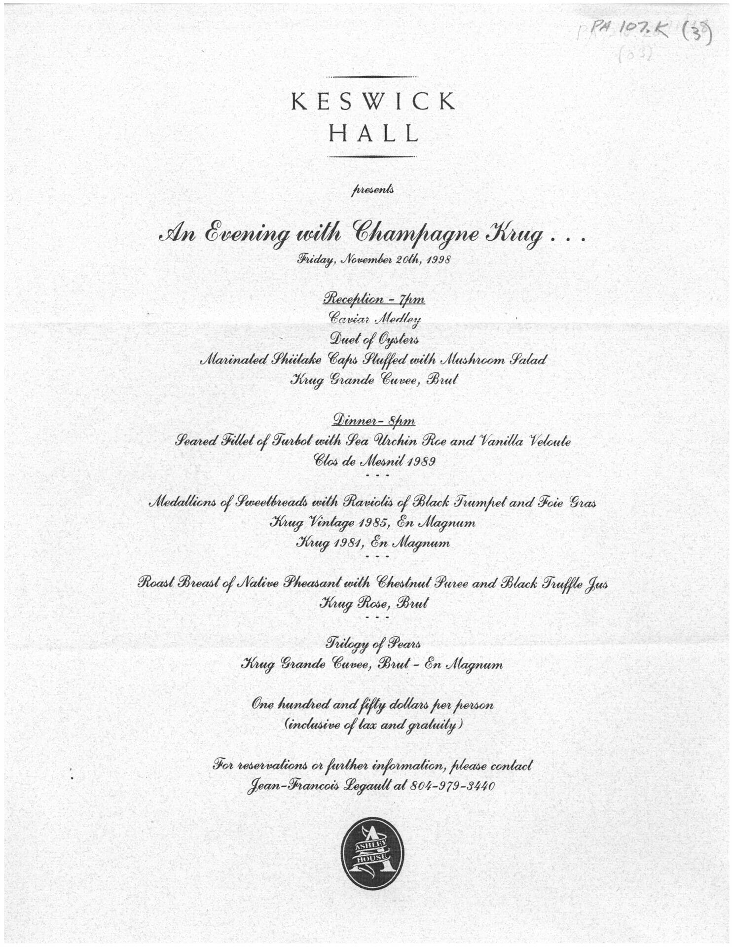 Menu collections - K menus - The Albemarle Charlottesville Historical ...