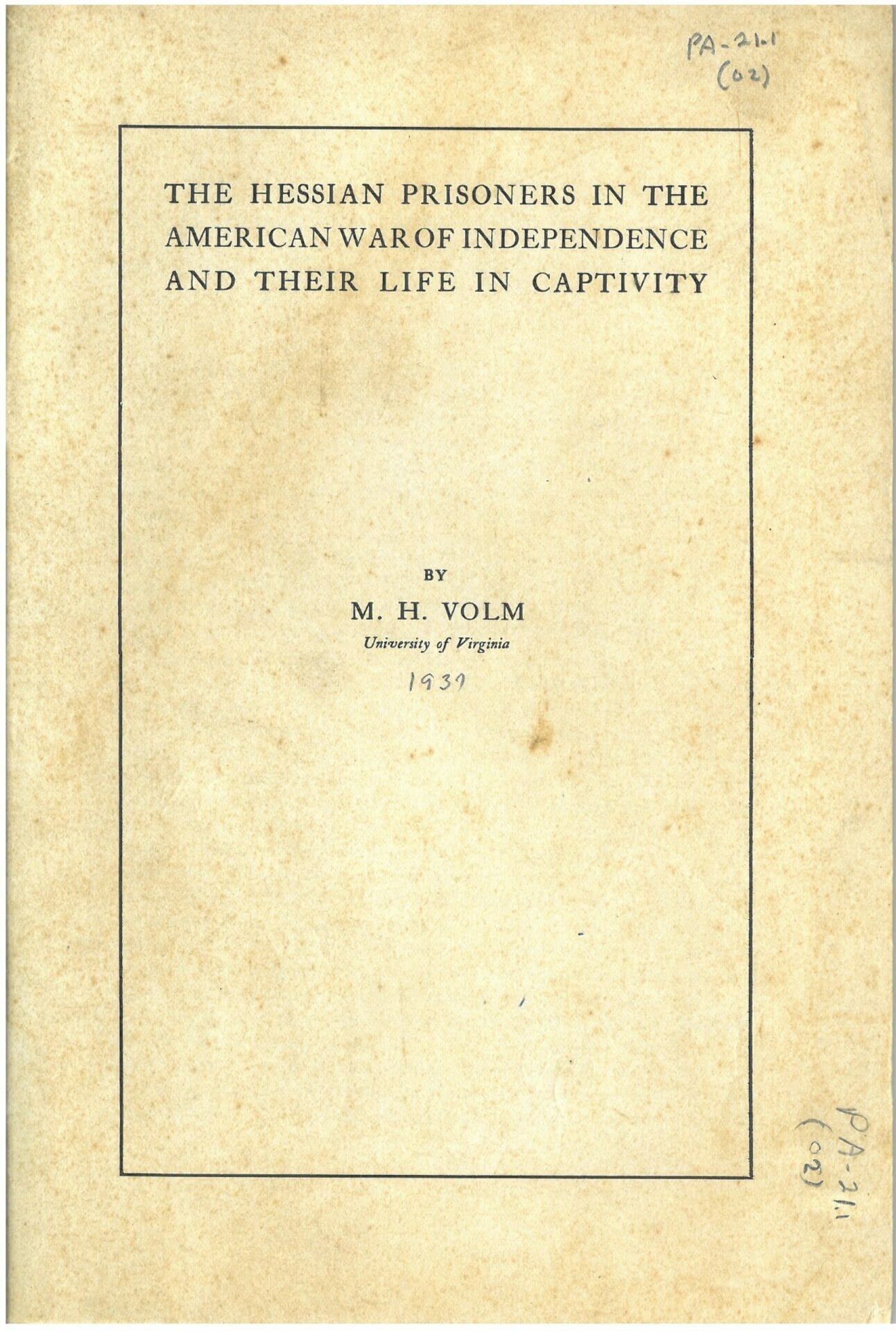 Military History collection - American Revolution - The Albemarle ...