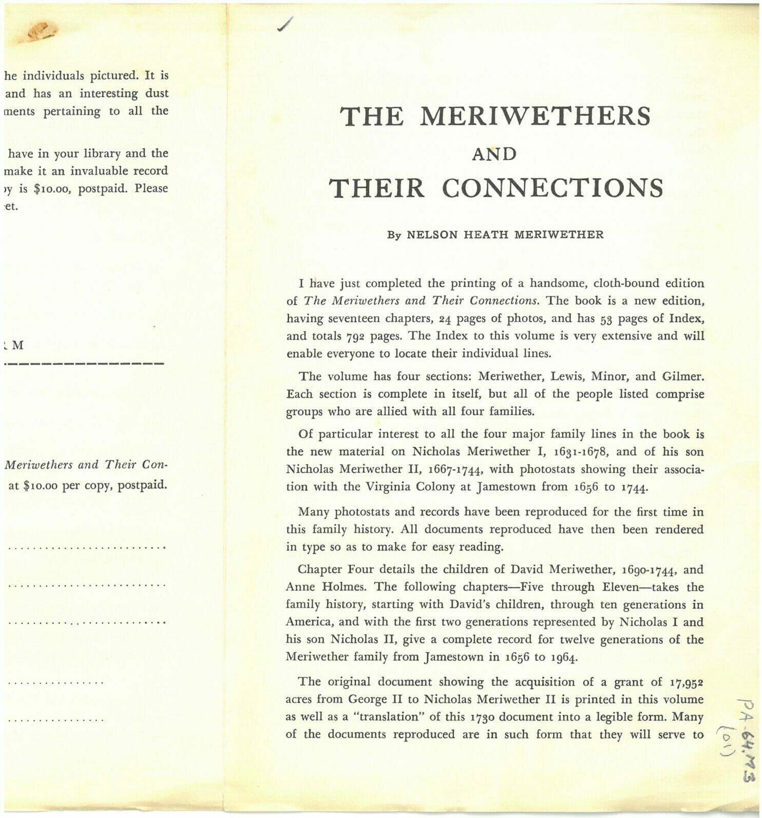 Meriwether family collection - The Albemarle Charlottesville Historical ...