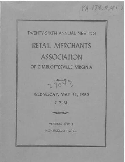 Retail Merchants Association collection - The Albemarle Charlottesville ...