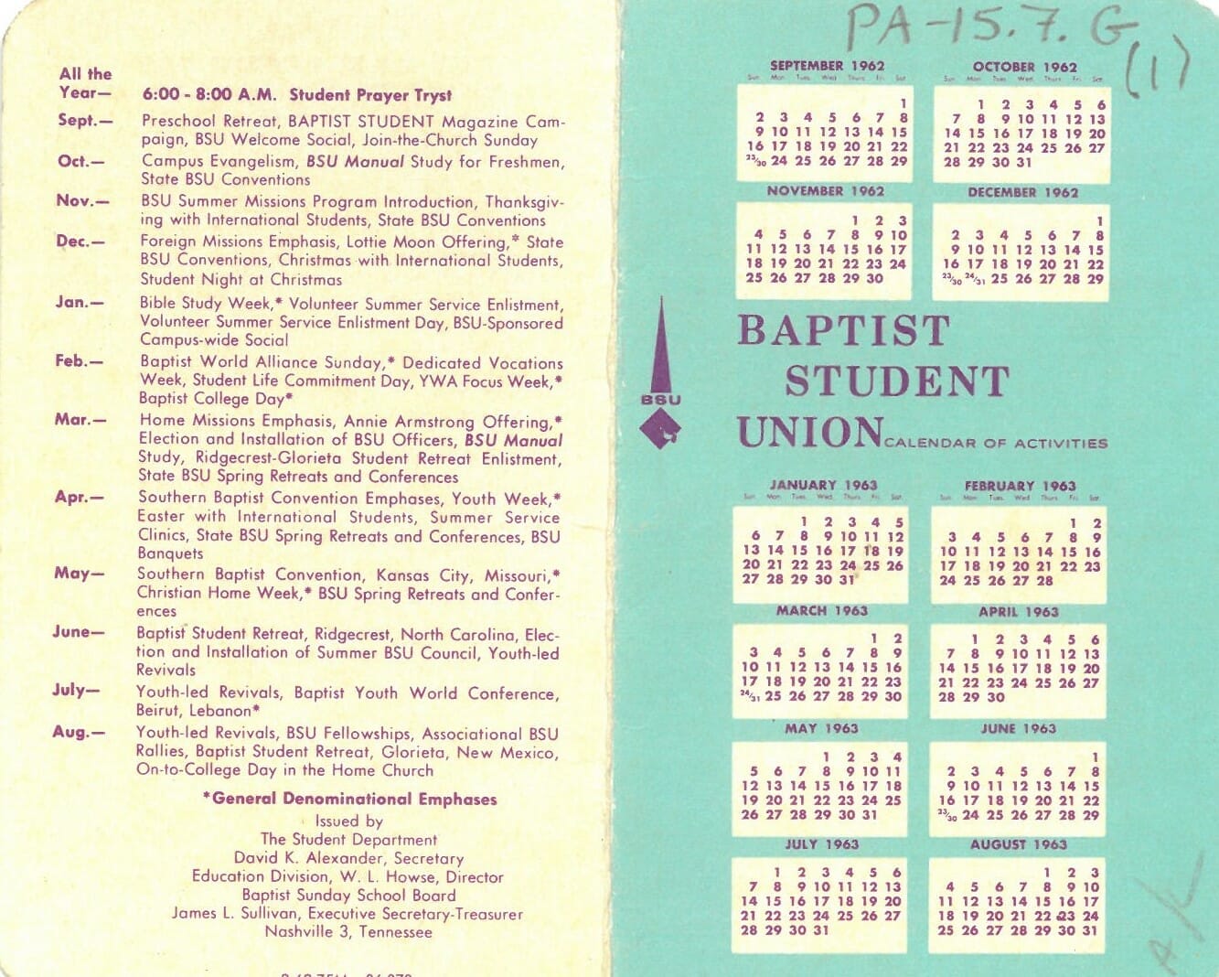 University of Virginia collection - Student Groups - Baptist Student ...