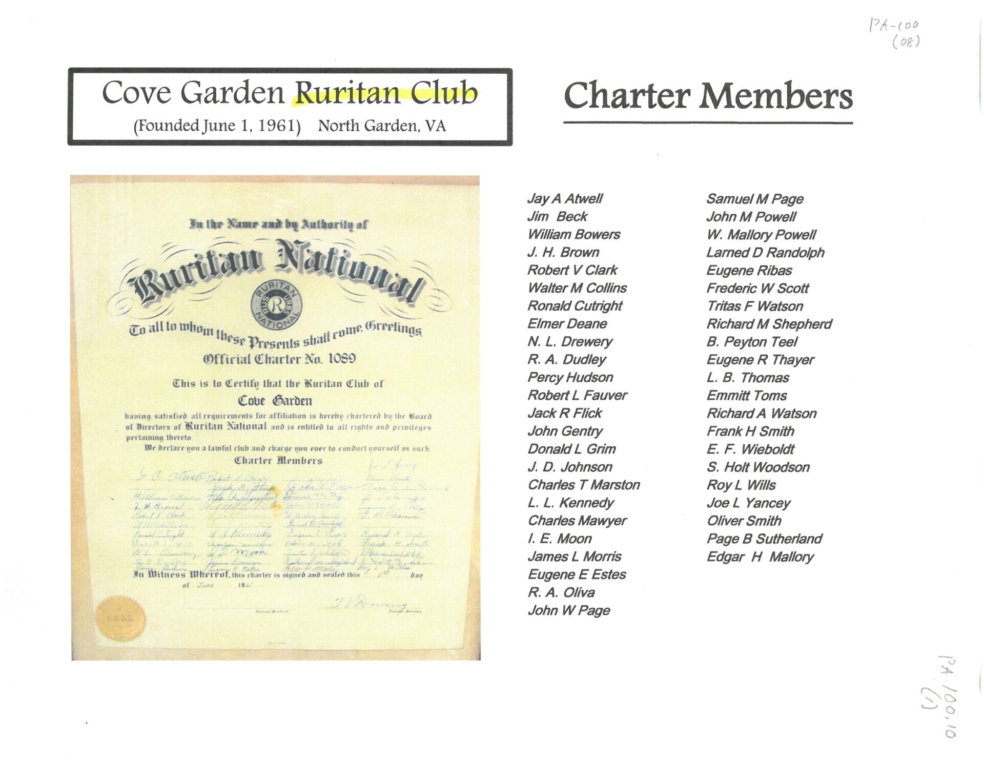 Fraternal Organizations collection - Cove Garden Ruritan Club - The ...