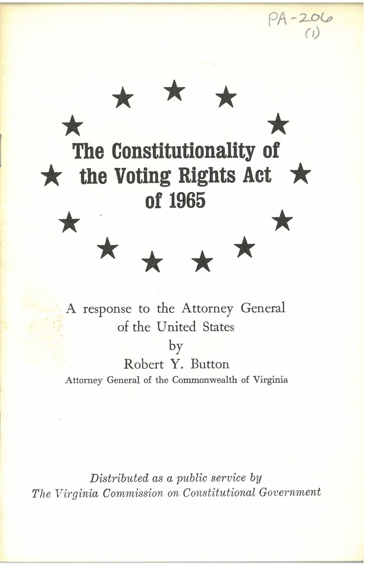 Virginia Commission on Constitutional Government collection - The ...